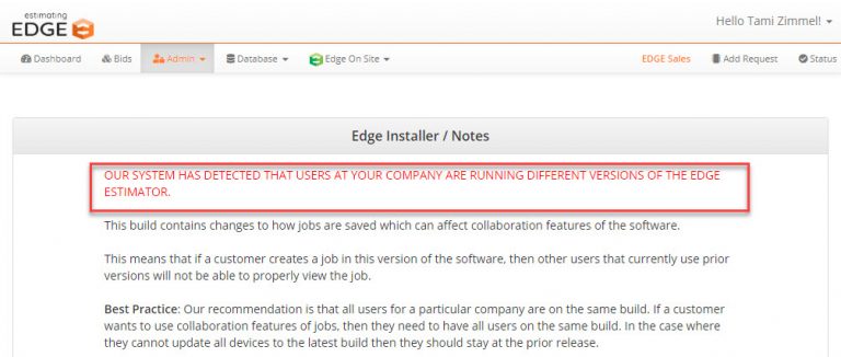 How To Install or Update The EDGE Estimator Version 12 – from the Admin ...