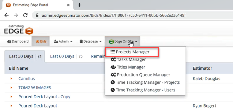 Navigating the Admin Portal - Estimating Edge