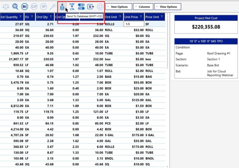 How to make Database Changes in the Database - Estimating Edge